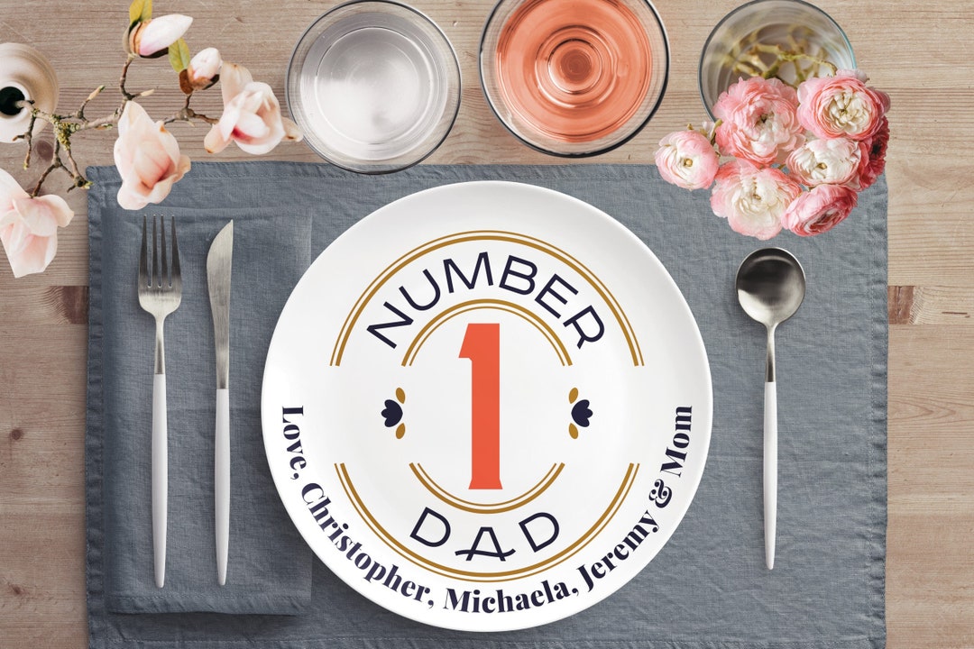 Personalized Dinner Plates for Father's Day, Grilling Plate for Dad ...