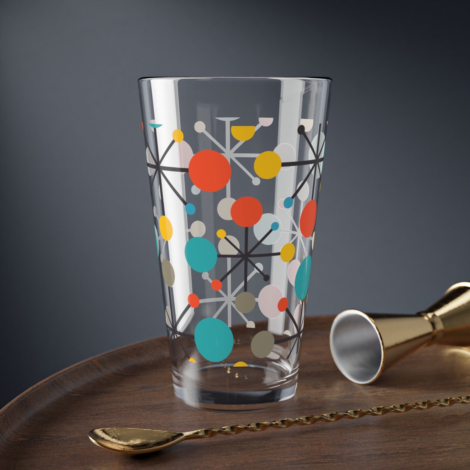 Retro Atomic Barware, Mid Century Modern Cocktail, Mixing, Shaker, Pint ...