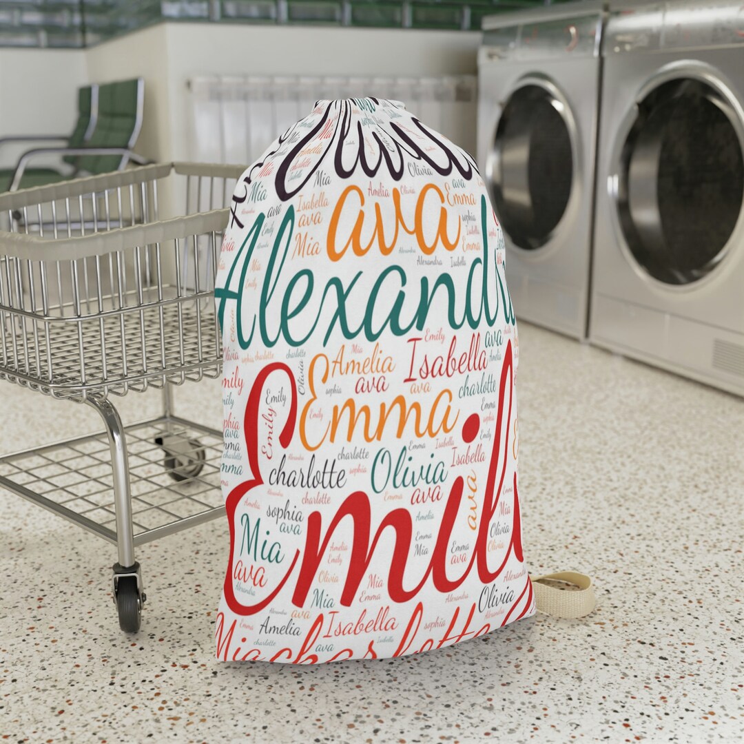 Personalized Name Laundry Bag, Custom College Laundry Bag, Summer Camp ...