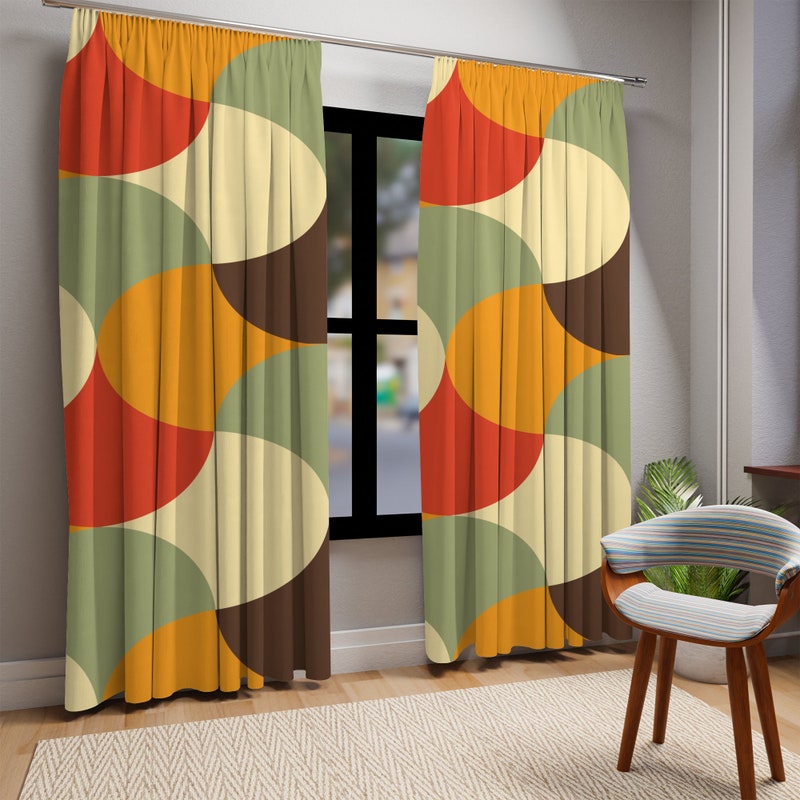 Retro Curtains - Etsy
