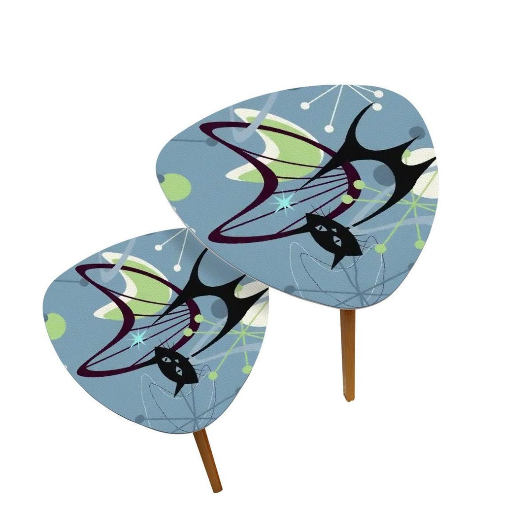 Retro Boomerang Atomic Cat Nesting Tables, MCM Starburst Accent ...