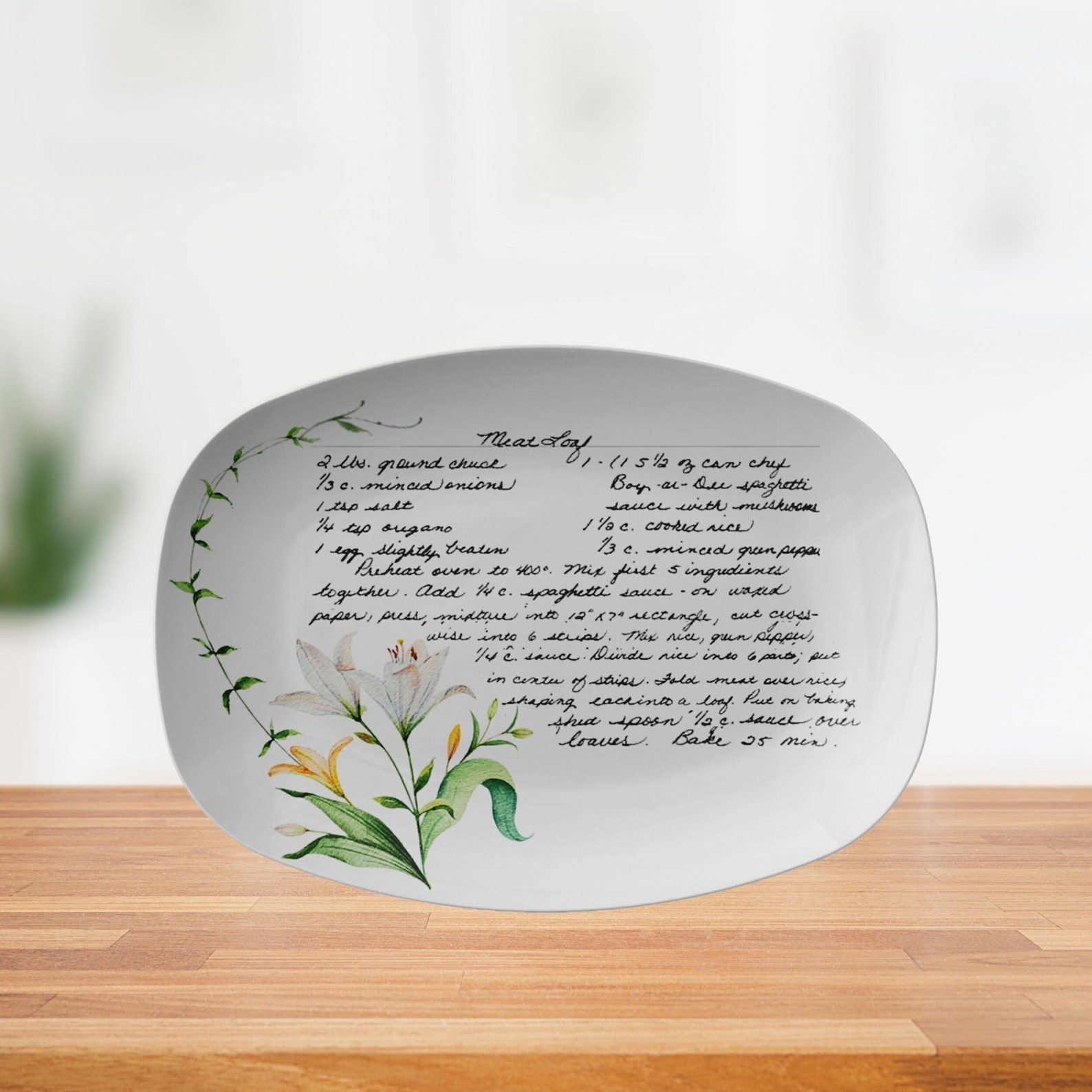 Custom Handwritten Recipe Platter, Personalized Handwriting Recipe Card ...