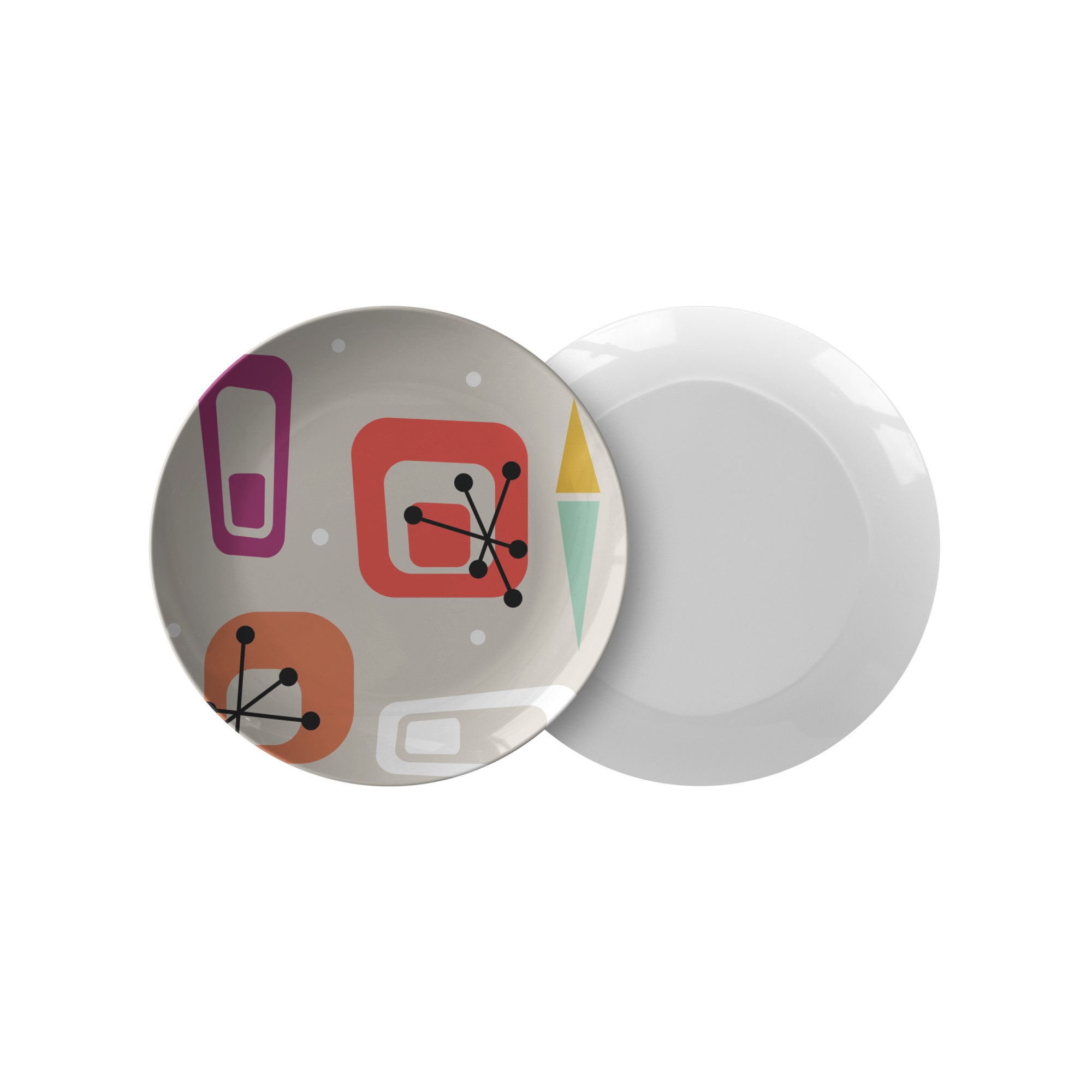 Dinner Plate in Mid Century Modern Print Custom Designed - Etsy