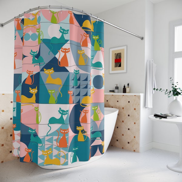 Cat Shower Curtain Etsy