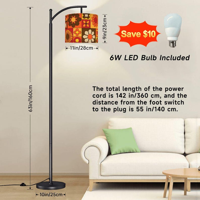 Retro Mod Flower Arc Floor Lamp, 70s Mid Century Modern Lighting - Etsy ...