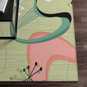 50s, 60s Mid Century Modern Retro Area Rug - Etsy