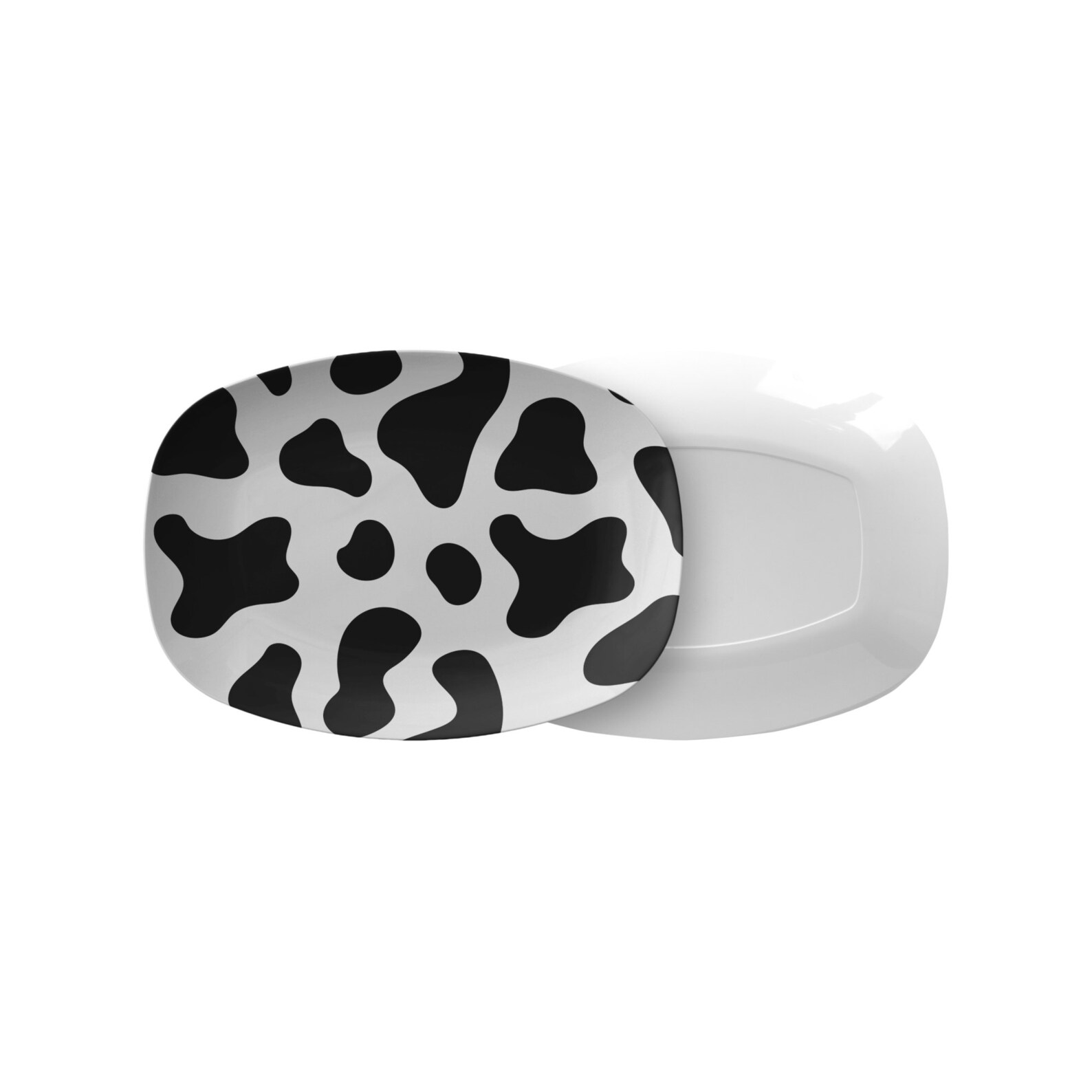 Serving Platter in Black and White Cow Print Custom Design - Etsy