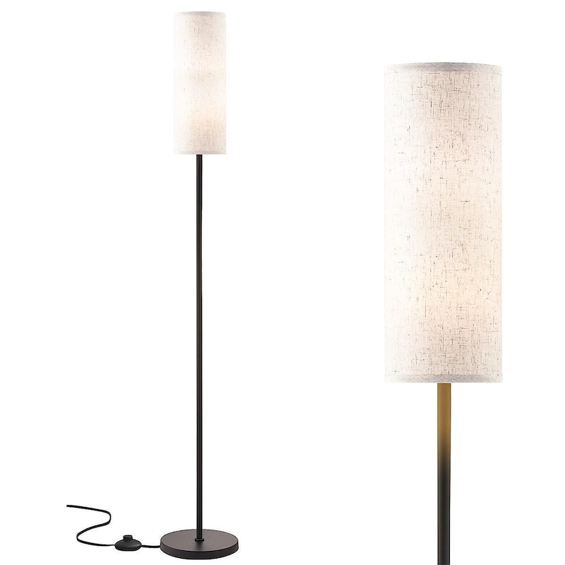 Brass Linen Floor Lamp - Etsy