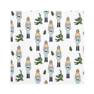 Blue Nutcracker Christmas Napkins, Set of 4 Cloth Napkins, Holiday ...
