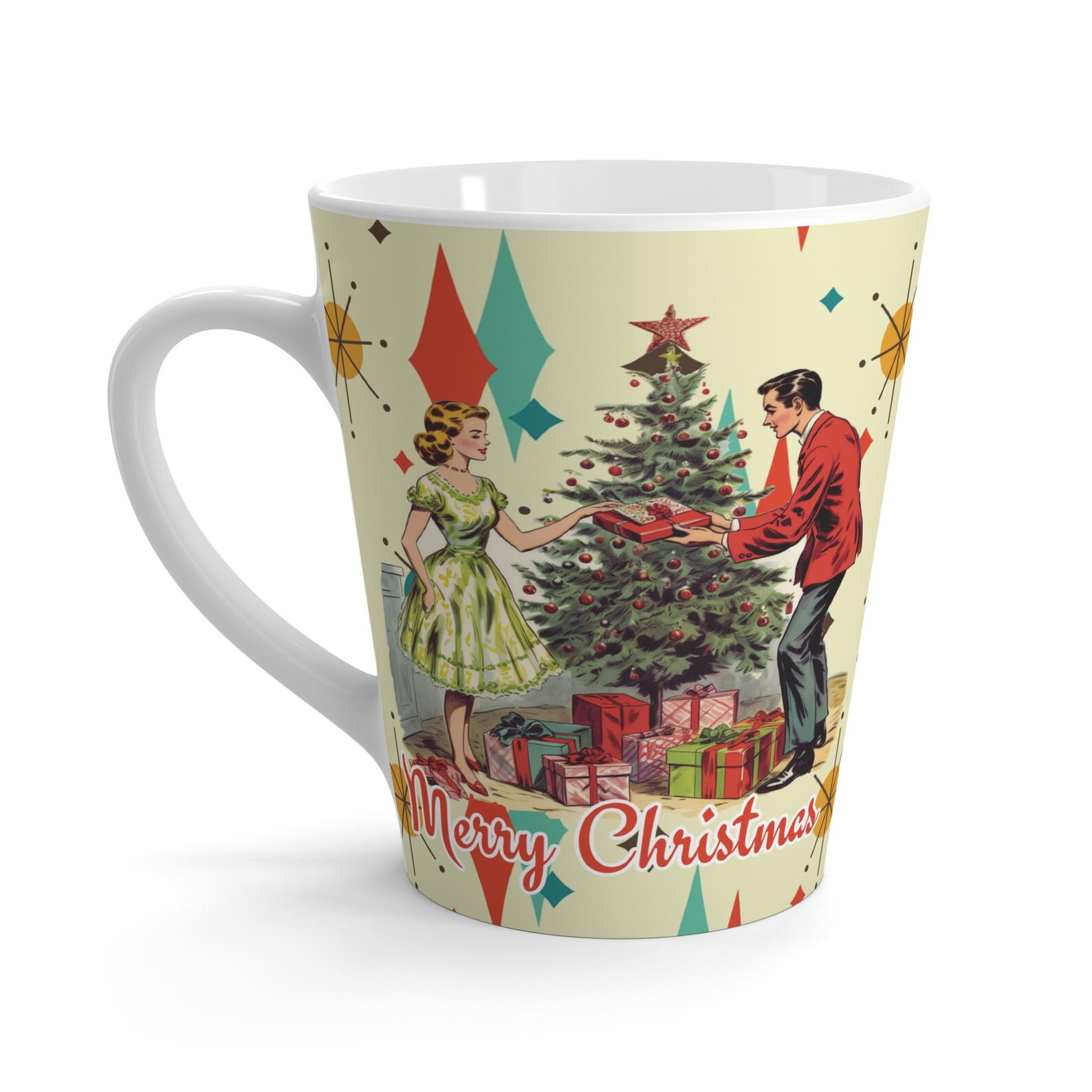 Retro Vintage 50s Franciscan Diamond Starburst Latte Mug, Kitsch ...