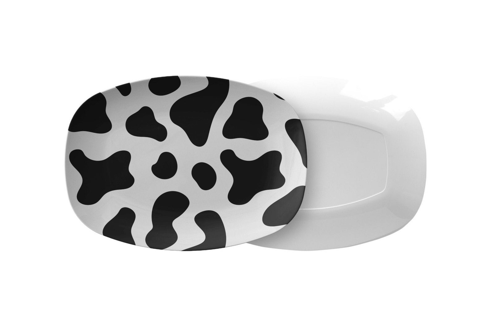 Serving Platter in Black and White Cow Print, Custom Design Farmhouse ...