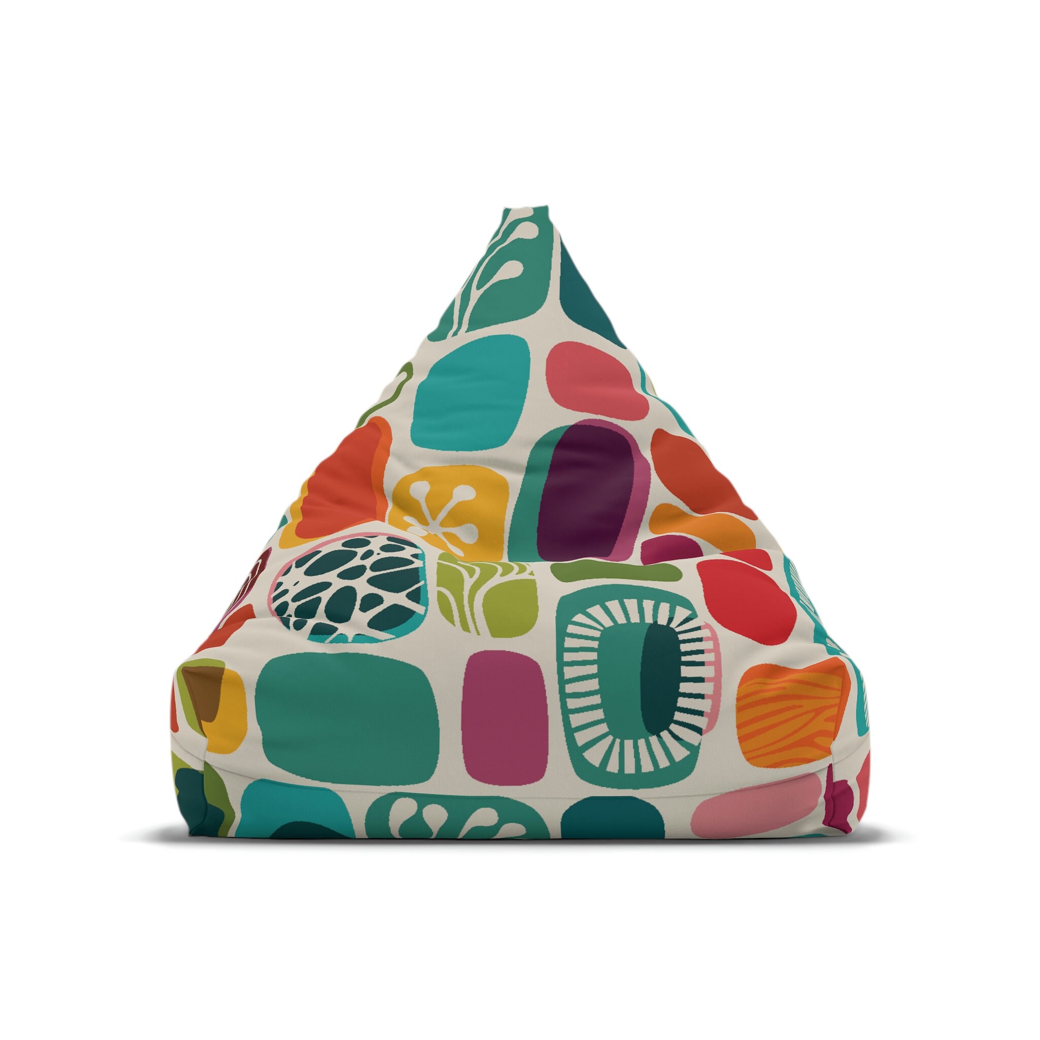 Retro 1950s Mid Century Modern Amoeba Bean Bag Chair Cover for Adults ...