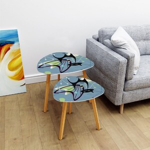 Retro Boomerang Atomic Cat Nesting Tables, MCM Starburst Accent ...