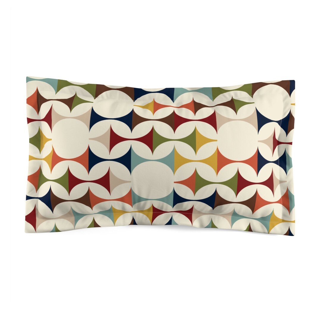 Retro MCM Pillow Sham, Mid Century Geometric Design, Scandinavian ...