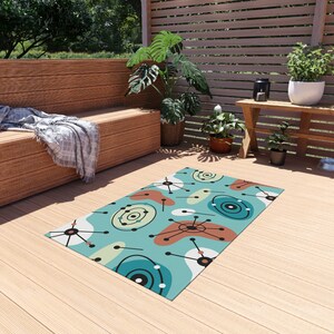 Retro Atomic 50s Indoor-outdoor Rug, Mid Century Modern Patio Carpet ...