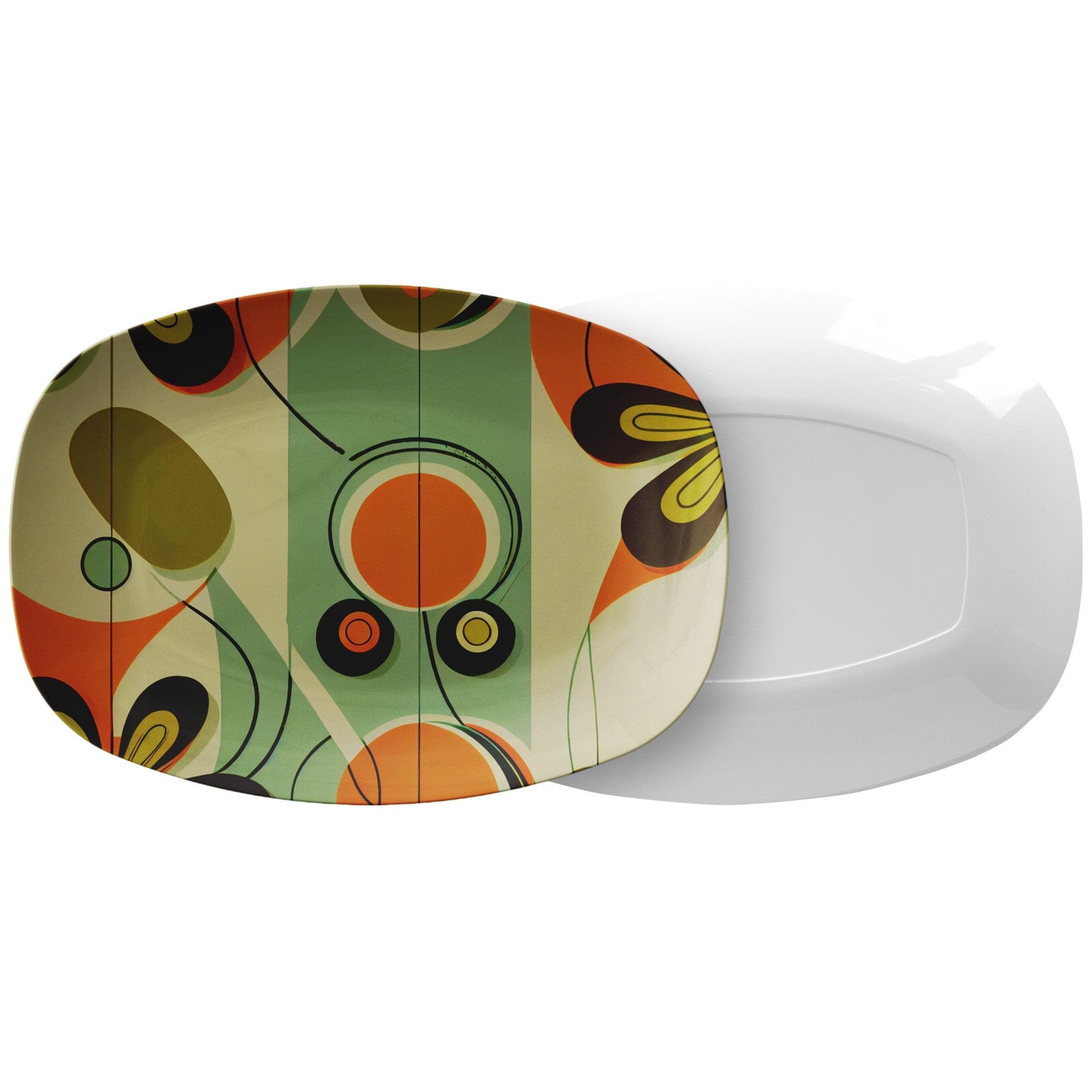 Mid Century Modern Retro Serving Platter, Groovy 60s Flower Power ...