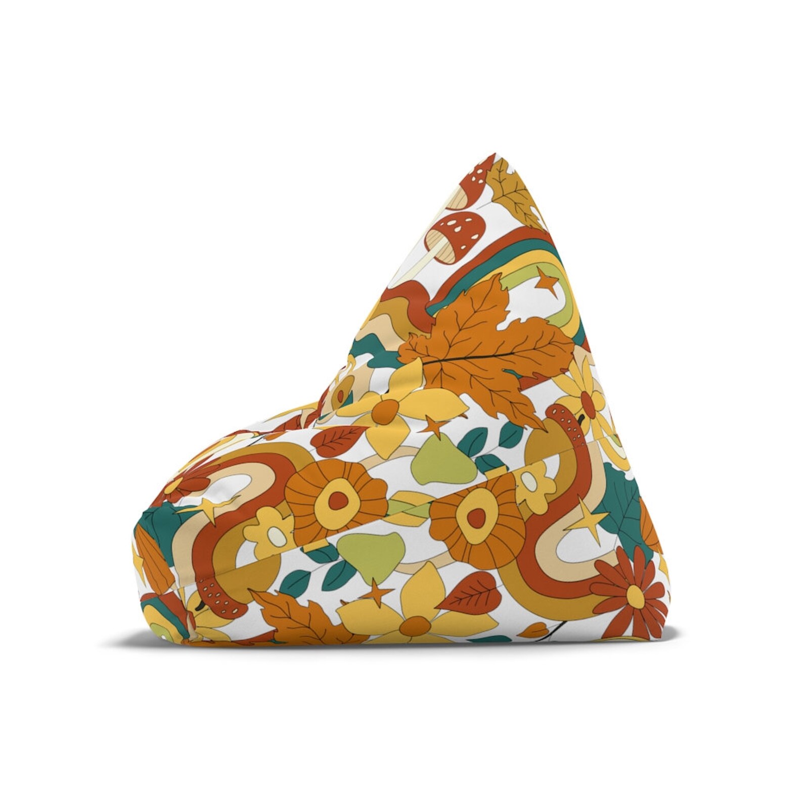 70S Groovy Hippie Retro Bean Bag Chair Cover Mid Century - Etsy