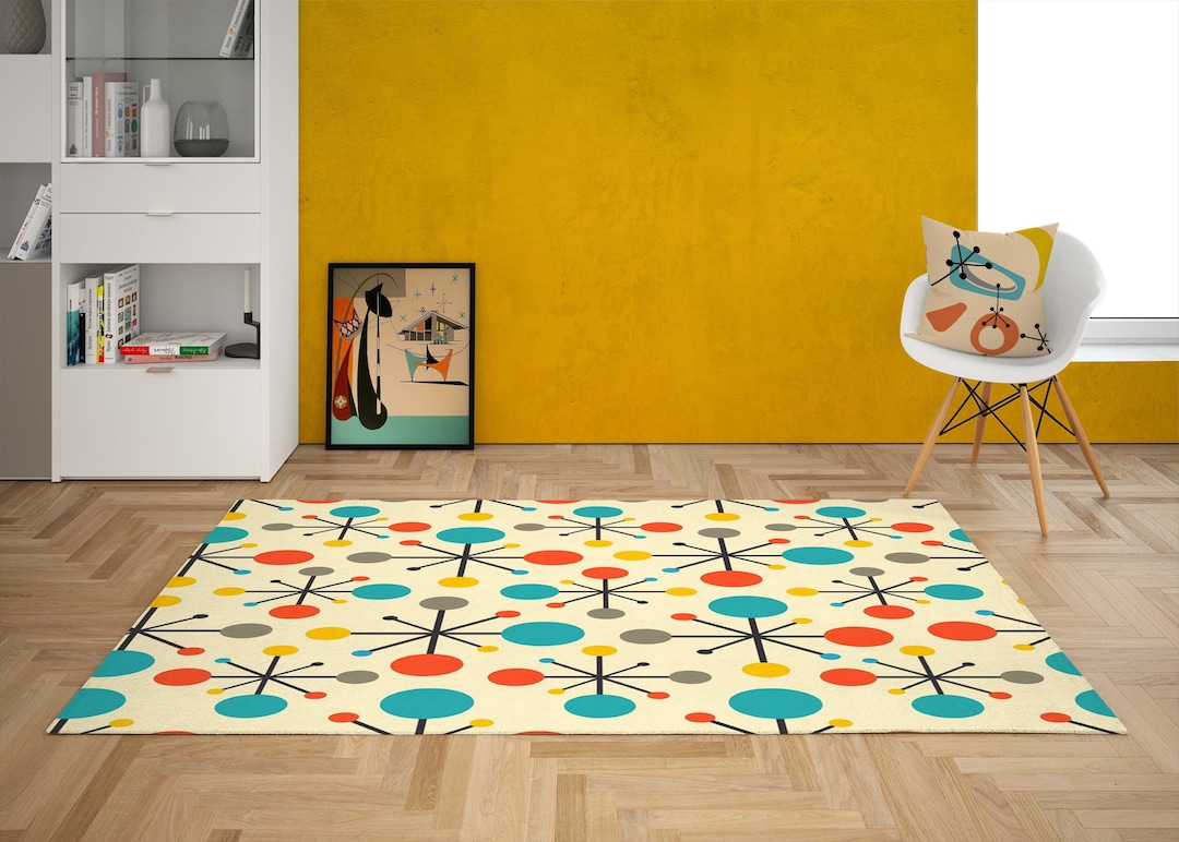 50s Mid Century Modern Atomic Retro Area Rugs - Etsy