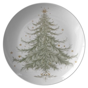 Whimsical Christmas Tree Dinner Plate, Holiday Dinnerware, Party Plates ...