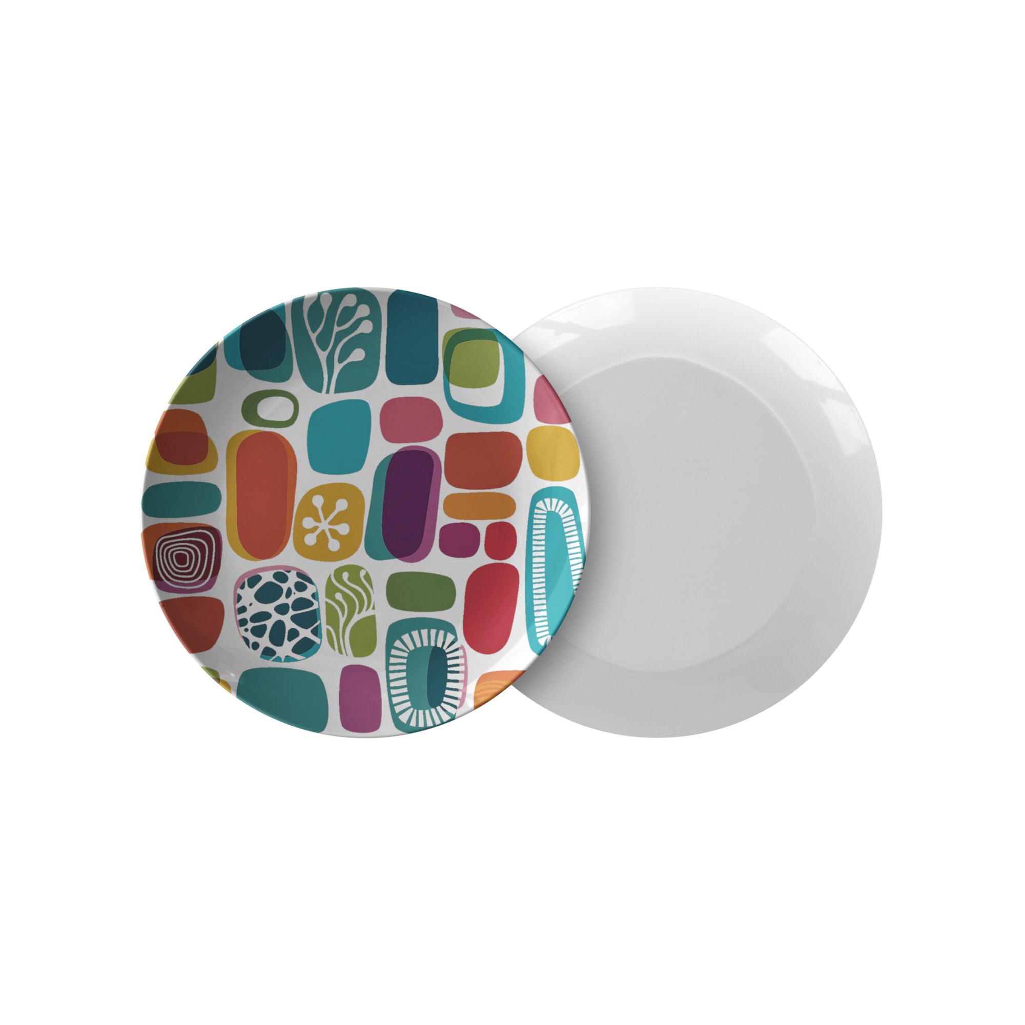 1950s Retro Mid Century Modern Geometric Groovy Dinner Plates ...