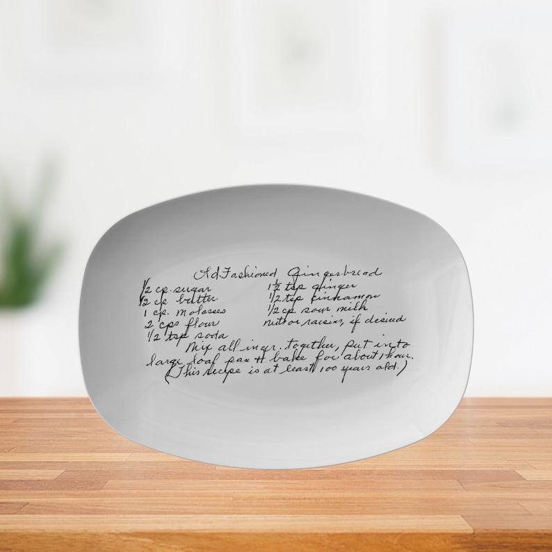 Handwritten Recipe Keepsake Platter Personalized Recipe Card - Etsy