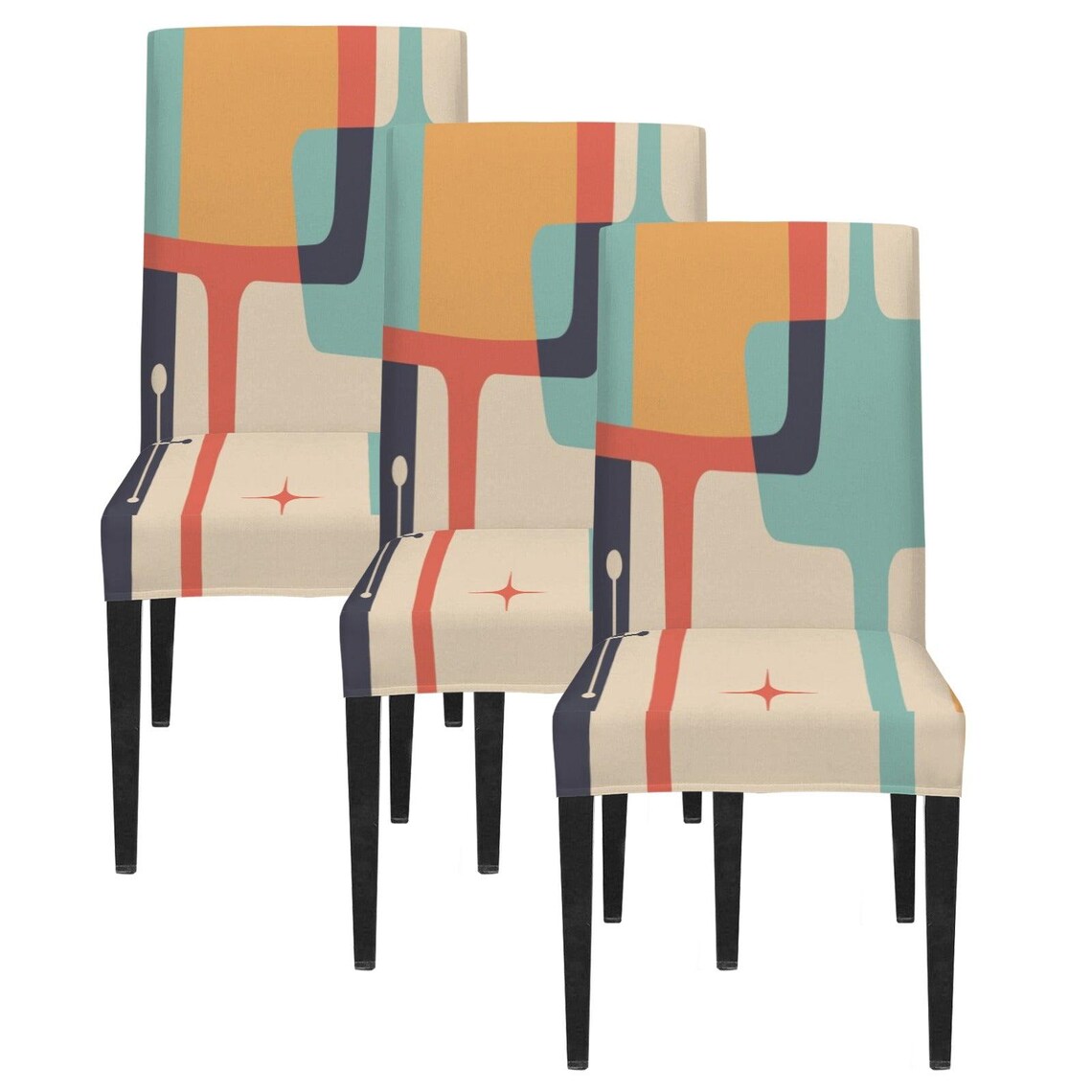 Mid Century Modern Geometric Dining Chair Covers - Etsy