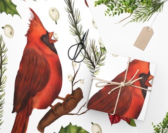 SILVER WOODLAND Frost CARDINAL Design Gift Grade Tissue Paper - Etsy