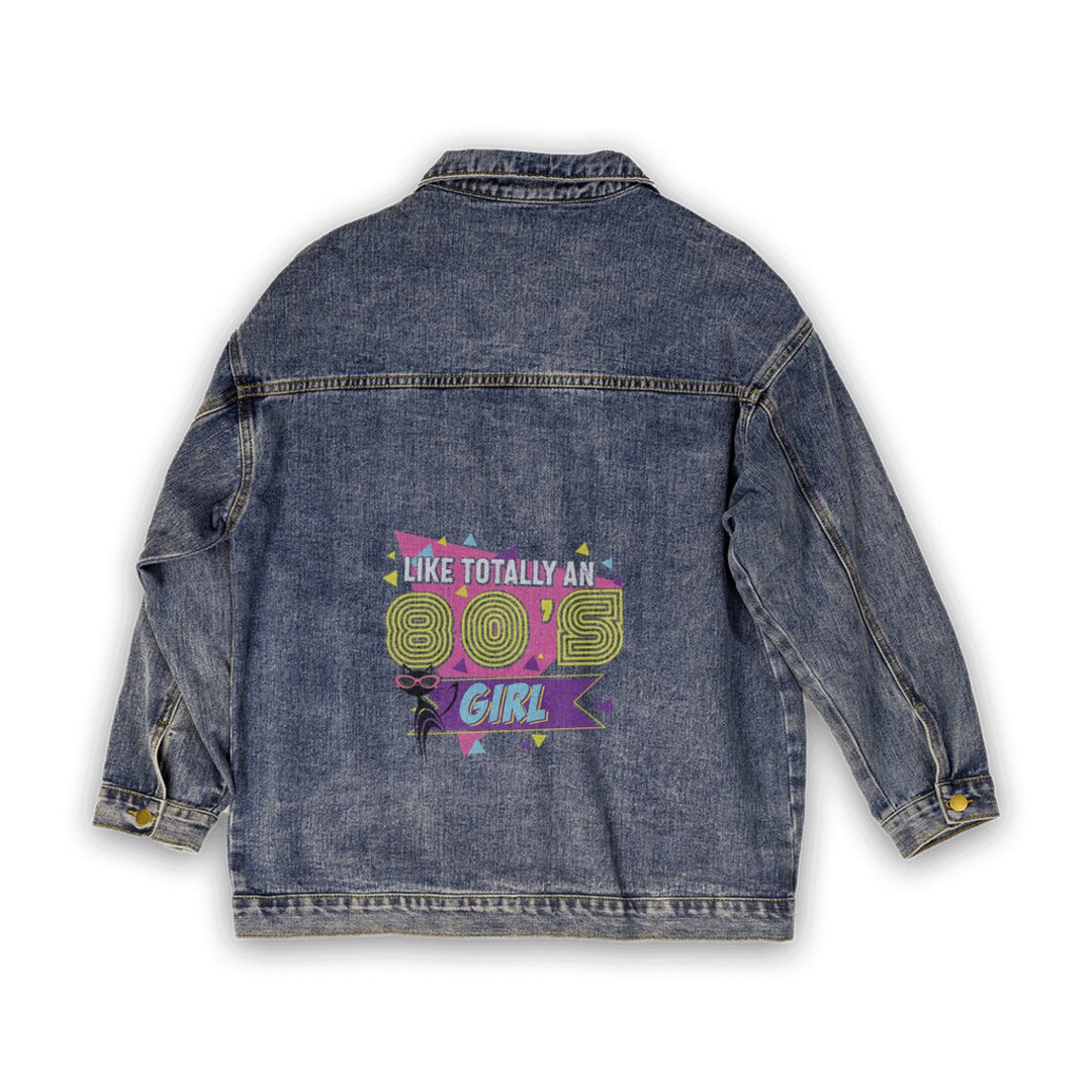 80'S Retro Atomic Cat Oversized Denim Jackets - Etsy