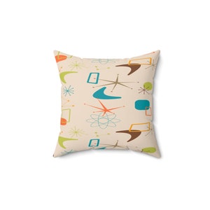 50s Mid Century Modern Boomerang Starburst Throw Pillow With Insert ...