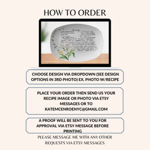 Custom Handwritten Recipe Platter, Personalized Handwriting Recipe Card ...