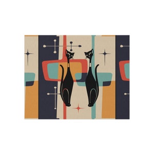 Atomic Cat Mid Century Modern Starburst Indoor-outdoor Rug, Beige, Teal ...