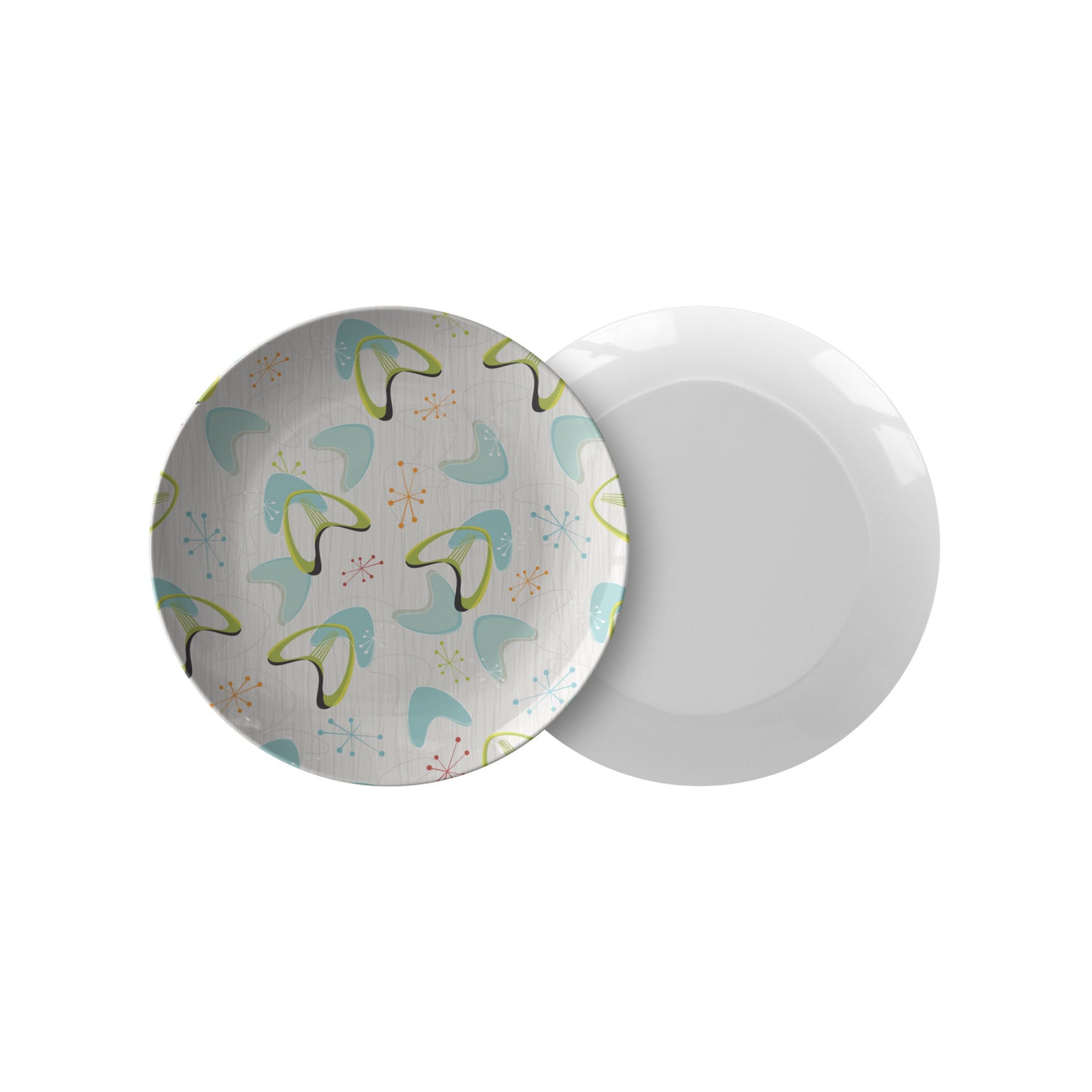 Dinner Plate in Retro Mid Century Modern Atomic Boomerang, Custom ...