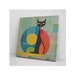 Atomic Cat Retro Abstract Canvas Wall Art, Abstract Cat Art, Cat Lover ...