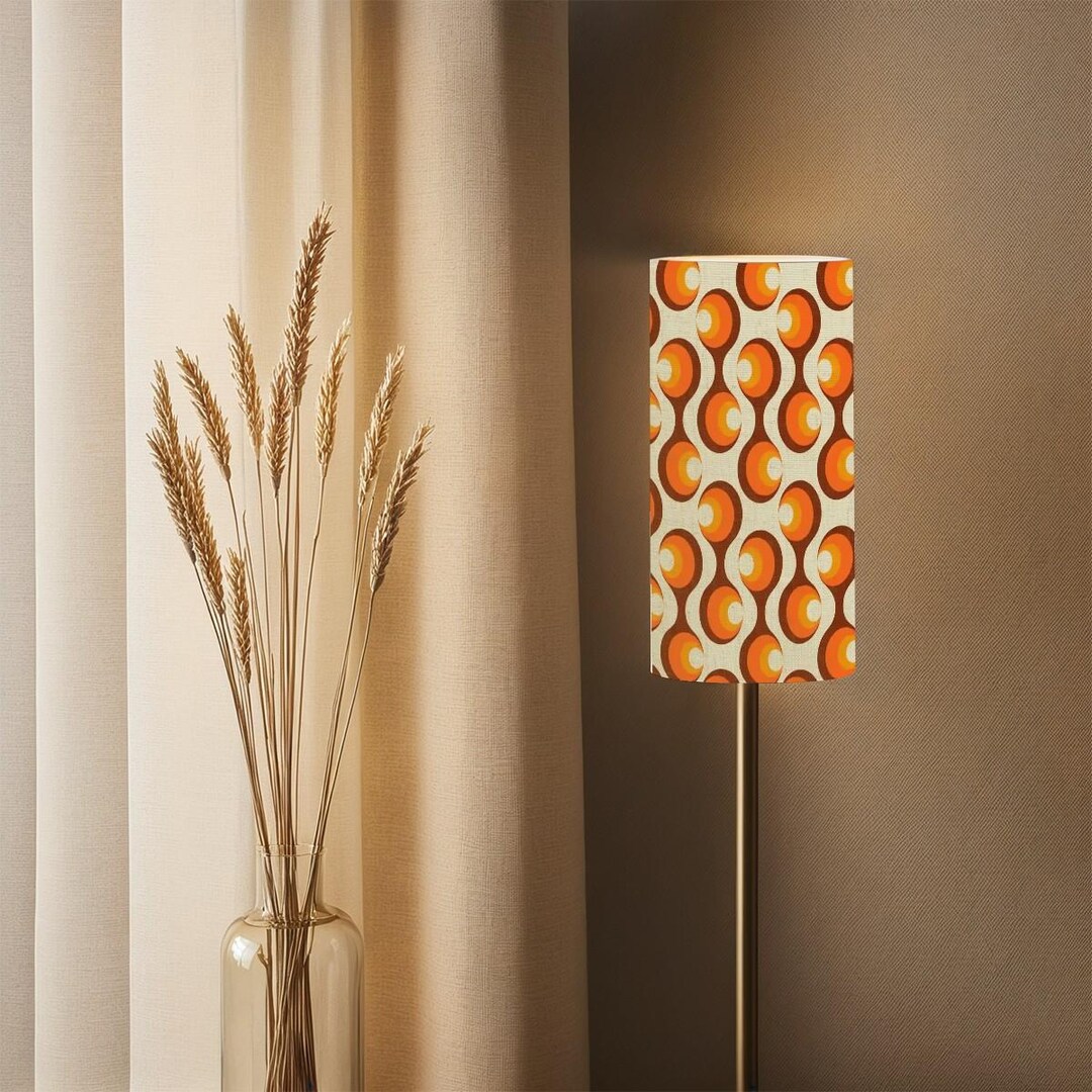 Retro Orbs Mid Century Modern Floor Lamp Shade, Vintage 60s Geometric ...
