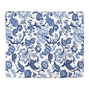 Blue and White Chinoiserie Jacobean Floral Microfiber Duvet Cover ...