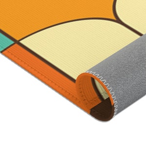 Retro Groovy 50s Mid Mod Aesthetic Area Rug, Mid Century Modern Orange ...