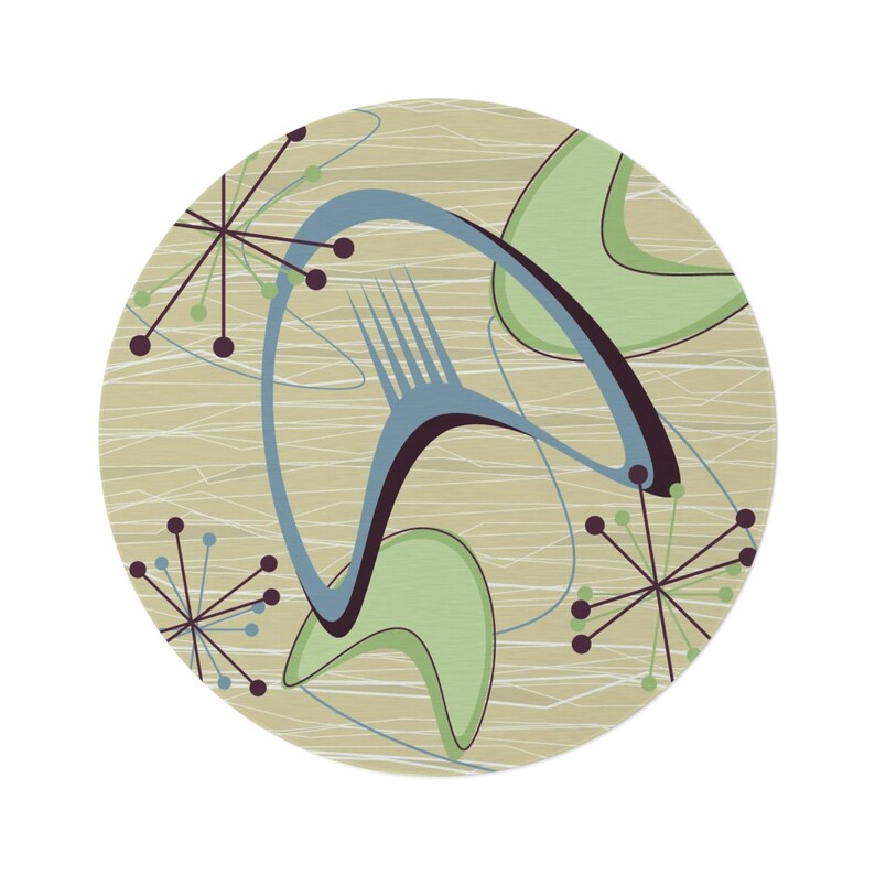 1950s Mid Century Modern Atomic Boomerang Round Rug MCM Retro - Etsy
