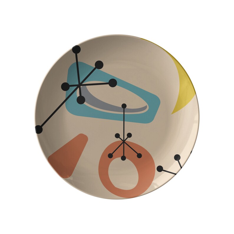 Dinner Plate in Mid Century Modern Retro Print Custom - Etsy
