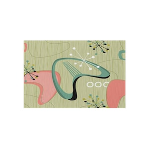 50s Retro Mid Mod Boomerang Outdoor Rug Mid Century Modern - Etsy