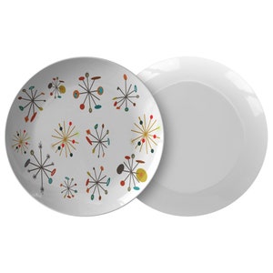 Mid Century Modern Atomic Starburst Dinner Plate, 1950s Inspired Design ...