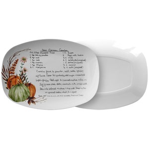Fall Handwritten Recipe Platter, Personalized Handwriting Recipe Card ...