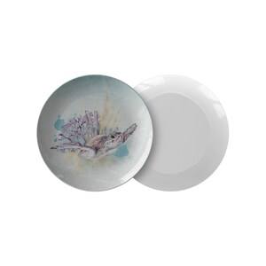 Sea Turtle Dinner Plate, Custom Designed 10 Inch Ocean Theme Dinnerware ...