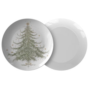 Whimsical Christmas Tree Dinner Plate, Holiday Dinnerware, Party Plates ...