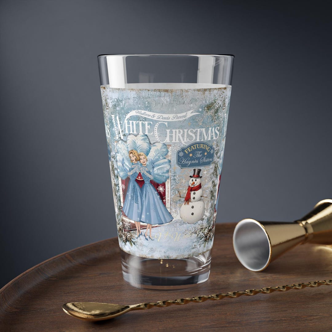 White Christmas Haynes Sisters 1954 Movie Pint Glass, Retro 50s Mid ...