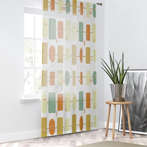 Retro 1950s Window Curtains Mid Century Modern Atomic - Etsy