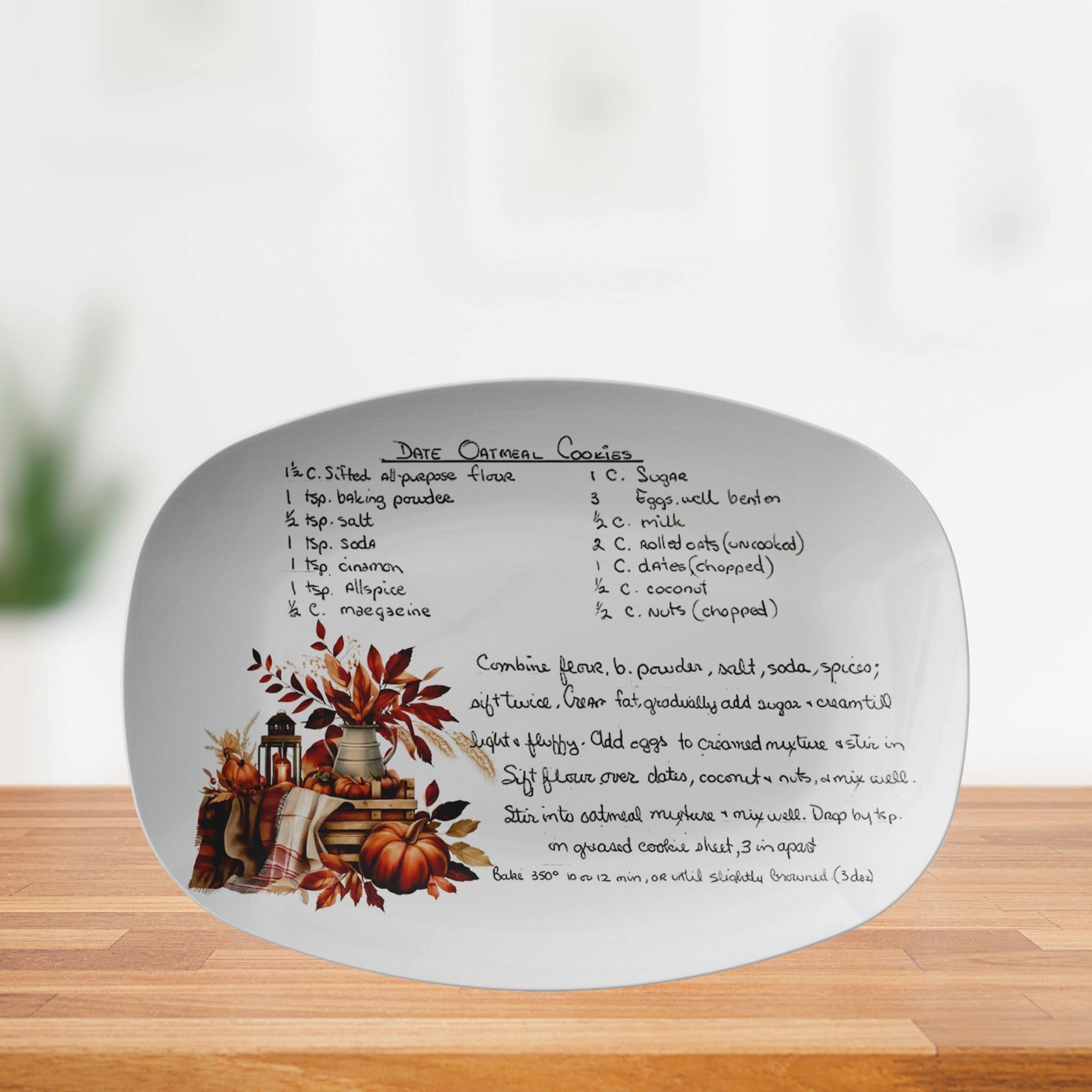 Fall Farmhouse Handwritten Recipe Platter, Personalized Handwriting ...