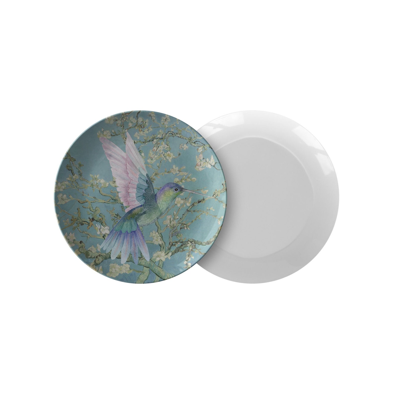 Hummingbird in Almond Blossoms Dinnerware Set Floral Dinner - Etsy
