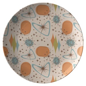 Retro Atomic Boomerang Dinner Plate, Sputnik Mid Century Modern ...