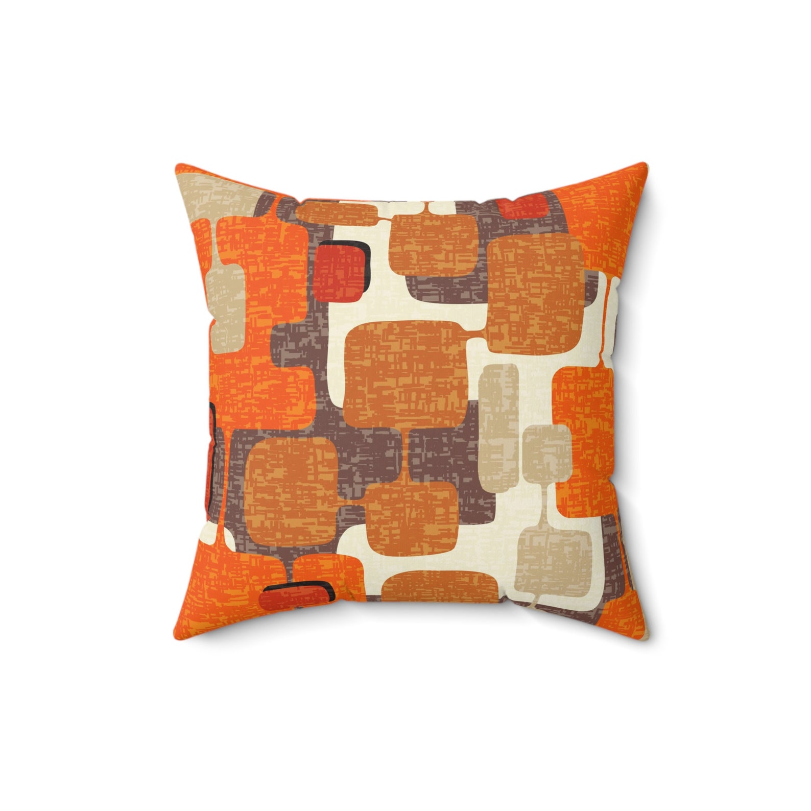 Retro Geometric Mid Century Modern Throw Pillow, Mid Mod Vintage Atomic ...