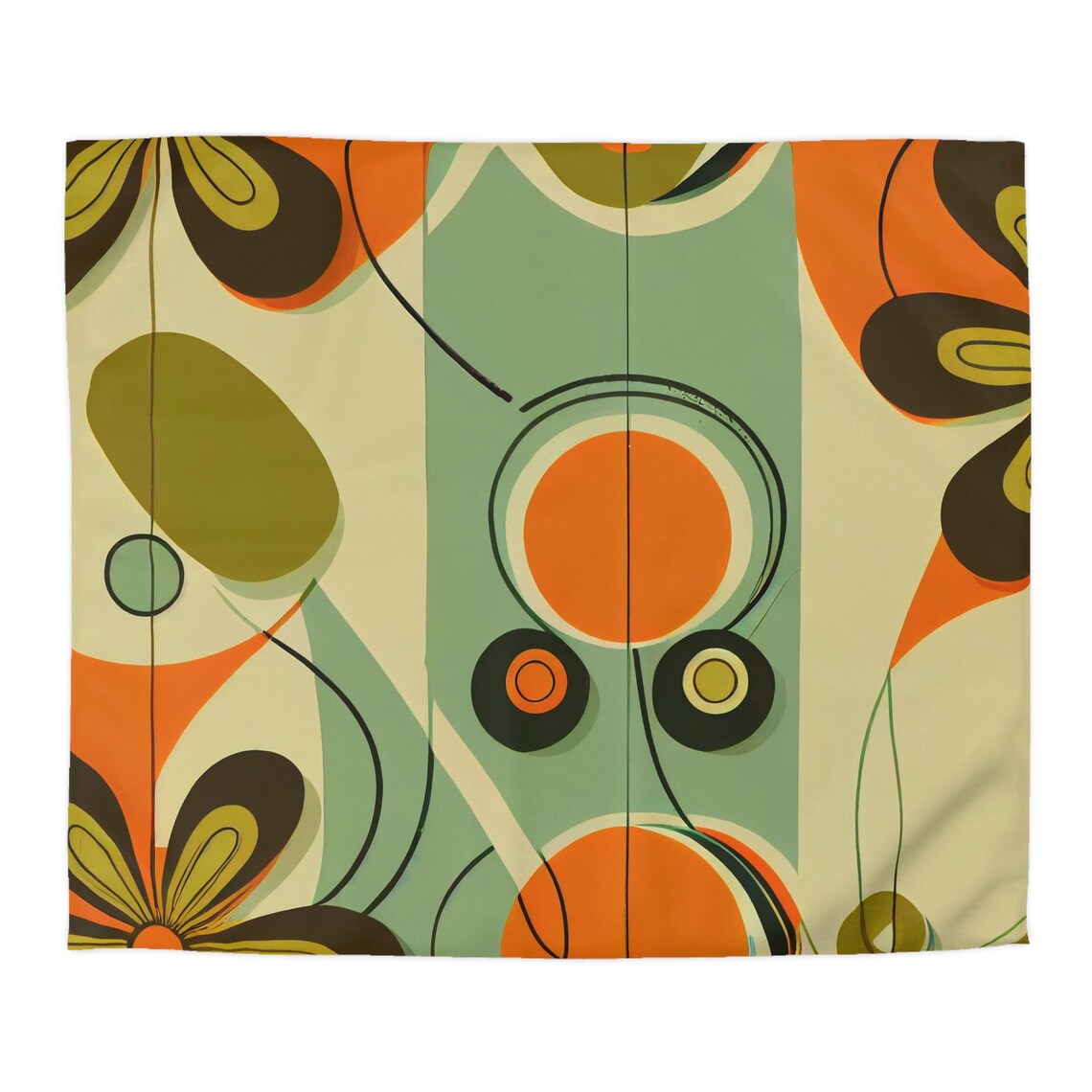 Groovy Daisy 1960s Mid Century Modern Geometric Duvet Cover ...